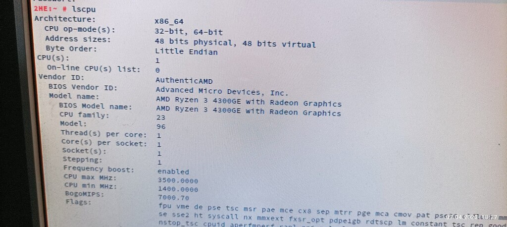 AMD Ryzen 4300GE wrong core parameter listed - Hardware - openSUSE Forums