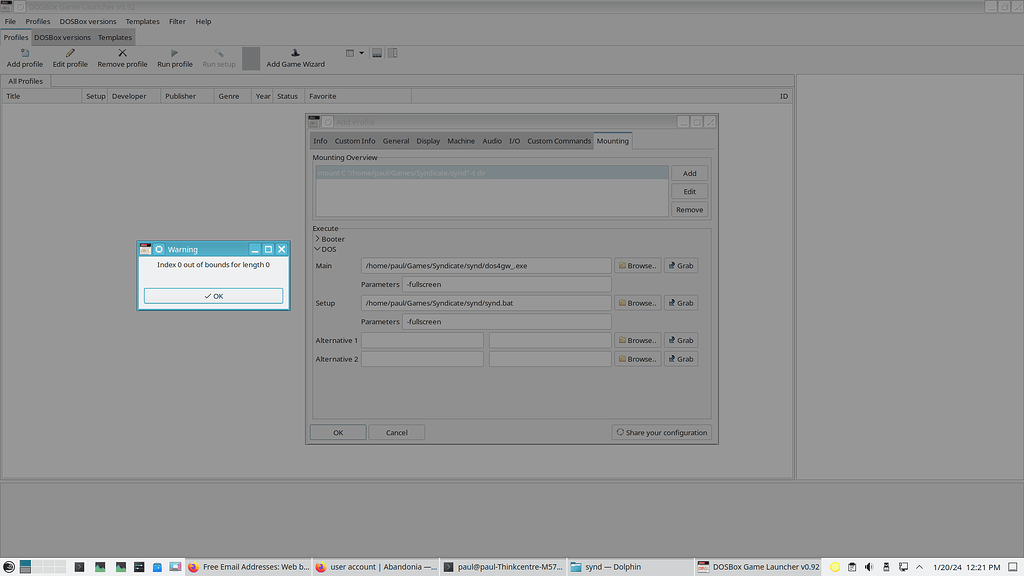 Dbgl DOSBox game launcher: - Games - openSUSE Forums