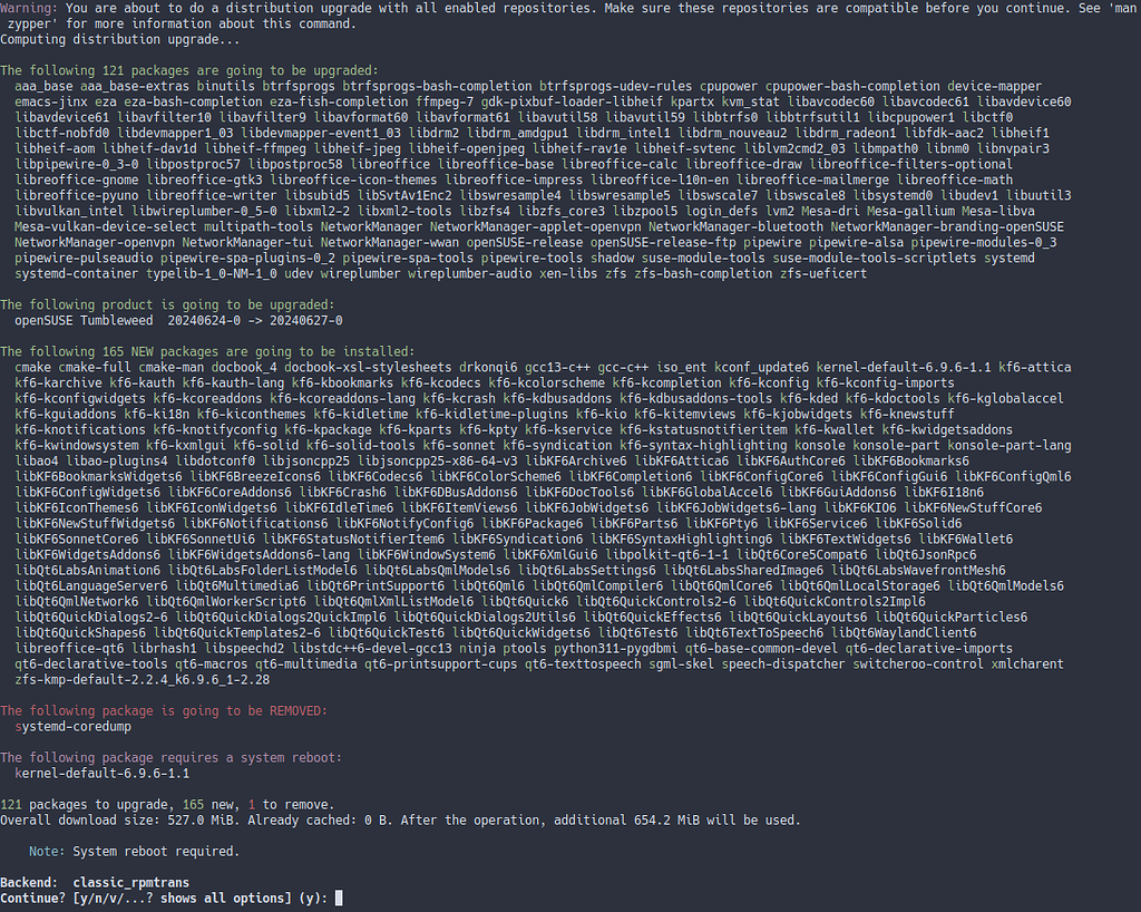 Why does upgrading Tumbleweed install 160+ new packages? - Applications - openSUSE Forums
