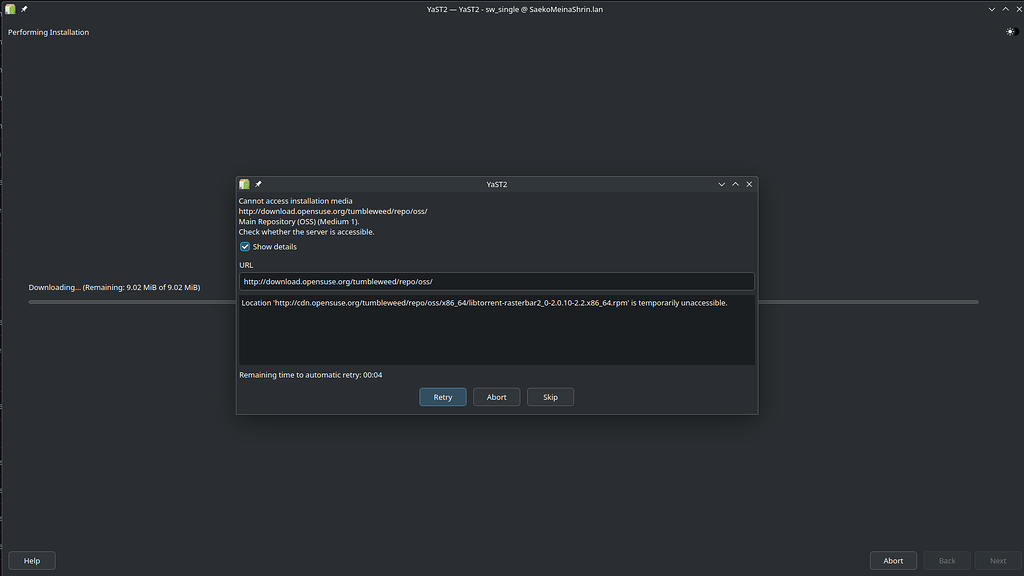Tumbleweed OSS Repo temporarily unaccessible - Applications - openSUSE Forums