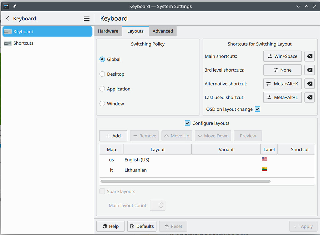 KDE keyboard layout switcher do not persist through reboot - Applications - openSUSE Forums
