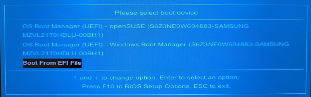 Grub is installed but does not show up, even though opensuse is set first in BIOS - Install/Boot ...