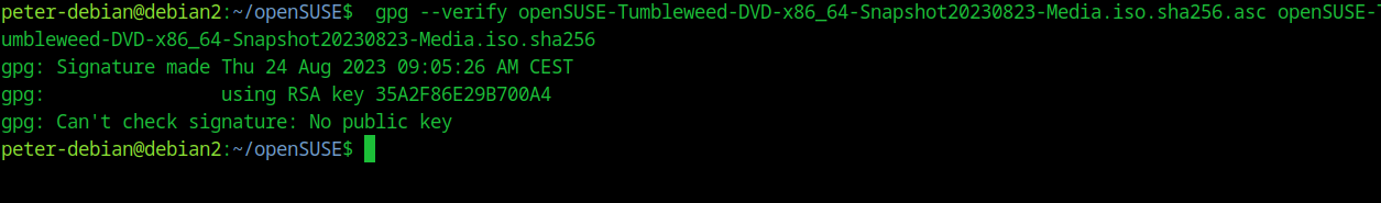 Checksum openSUSE Tumbleweed - Install/Boot/Login - openSUSE Forums