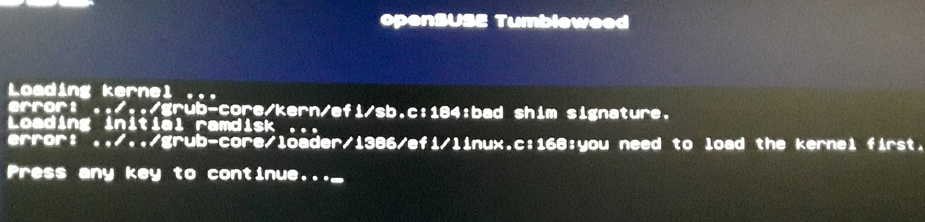After a shim update yesterday, no longer able to boot with secure boot enabled - Install/Boot ...