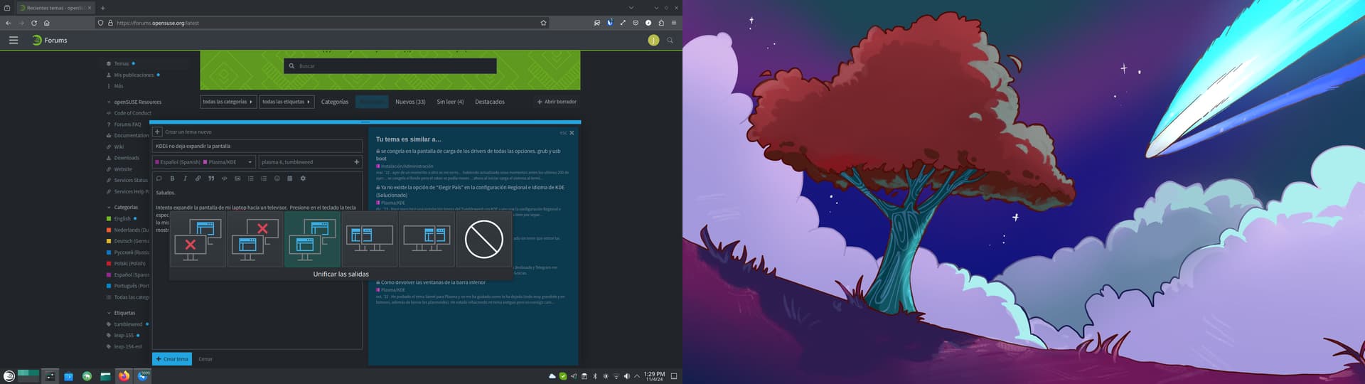 KDE6 no deja expandir la pantalla - Plasma/KDE - openSUSE Forums