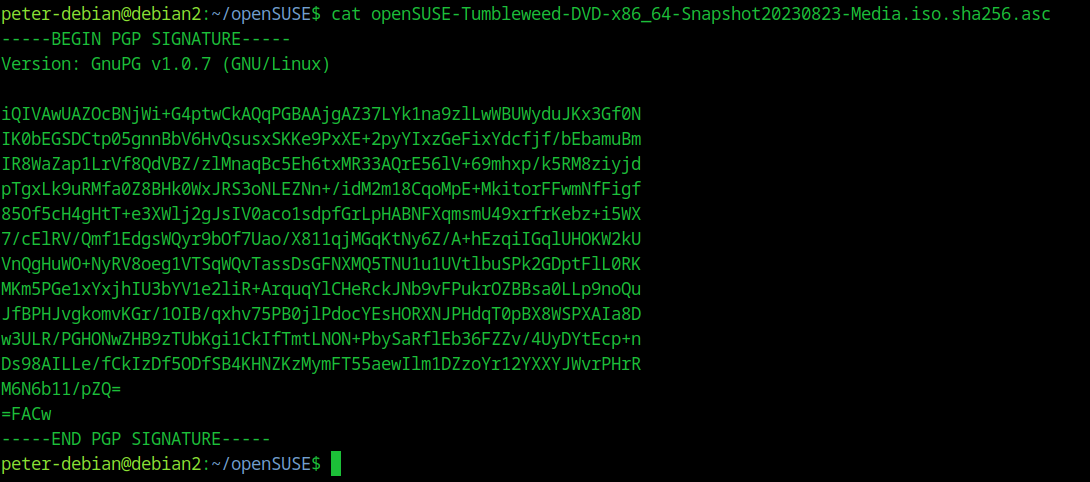 Checksum openSUSE Tumbleweed - Install/Boot/Login - openSUSE Forums