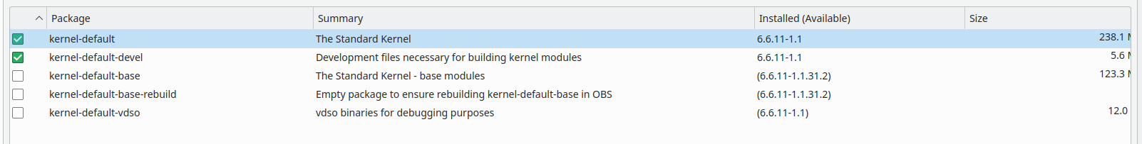 Locking the current kernel version - Applications - openSUSE Forums