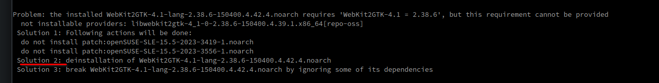 Requesting decisions concerning which WebKit2GTK-related software packages to keep or update and ...