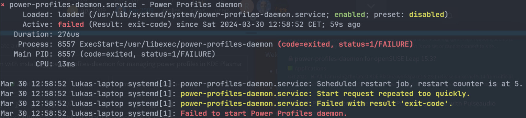 Problem with installing power-profiles-daemon for managing power profiles in KDE Plasma 6 ...