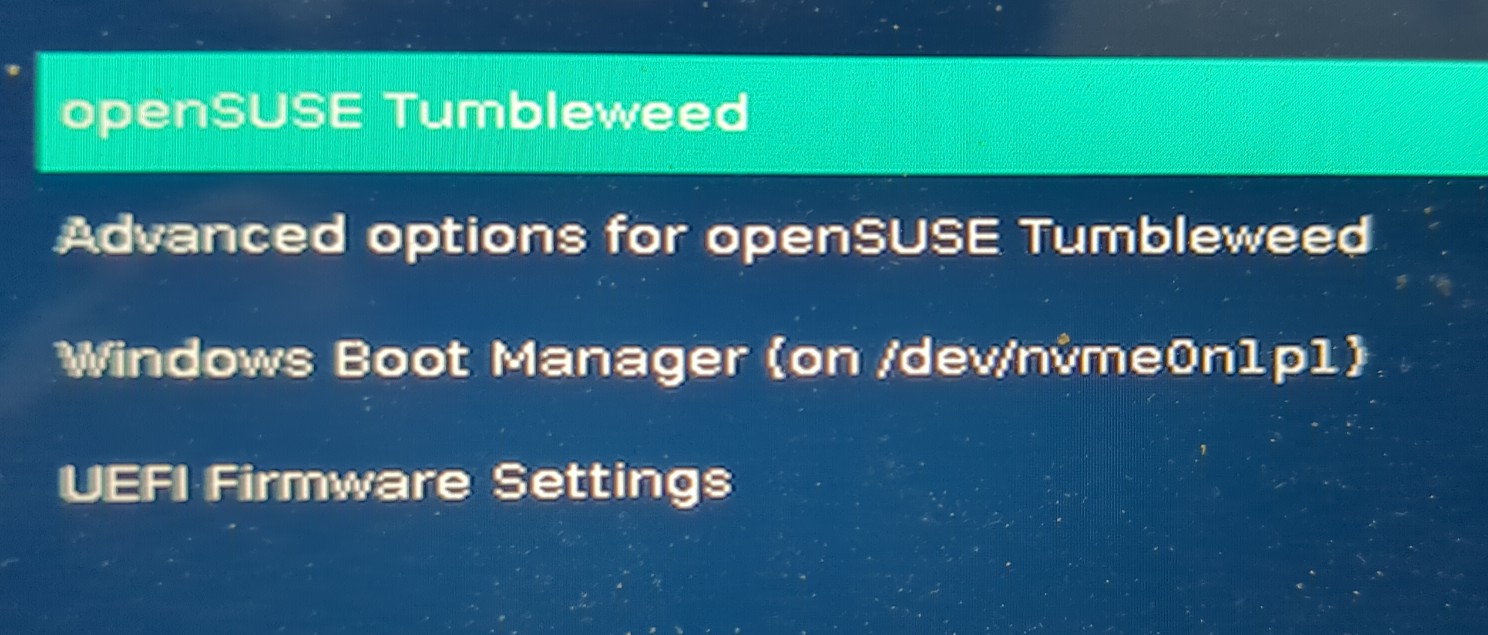 Wont boot and missing snapshots option from boot menu - Install/Boot/Login - openSUSE Forums