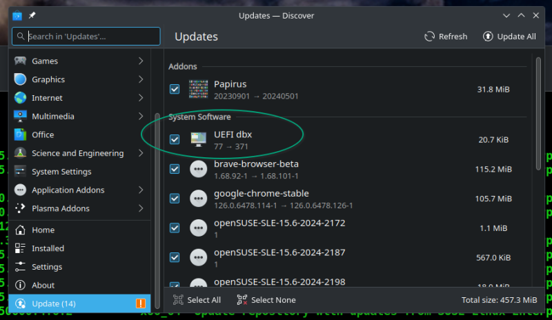 Opensuse Leap 15.6 KDE update differences between discover and zypper ...