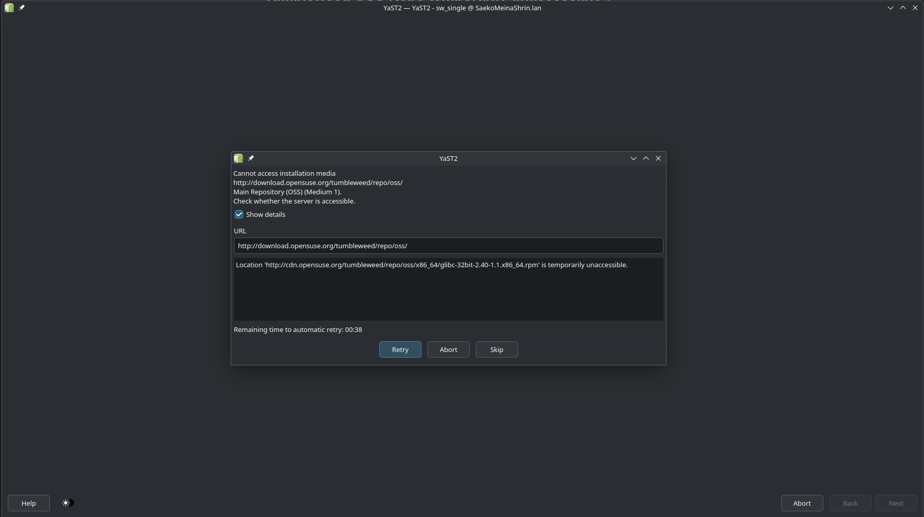 Tumbleweed OSS Repo temporarily unaccessible - Applications - openSUSE Forums