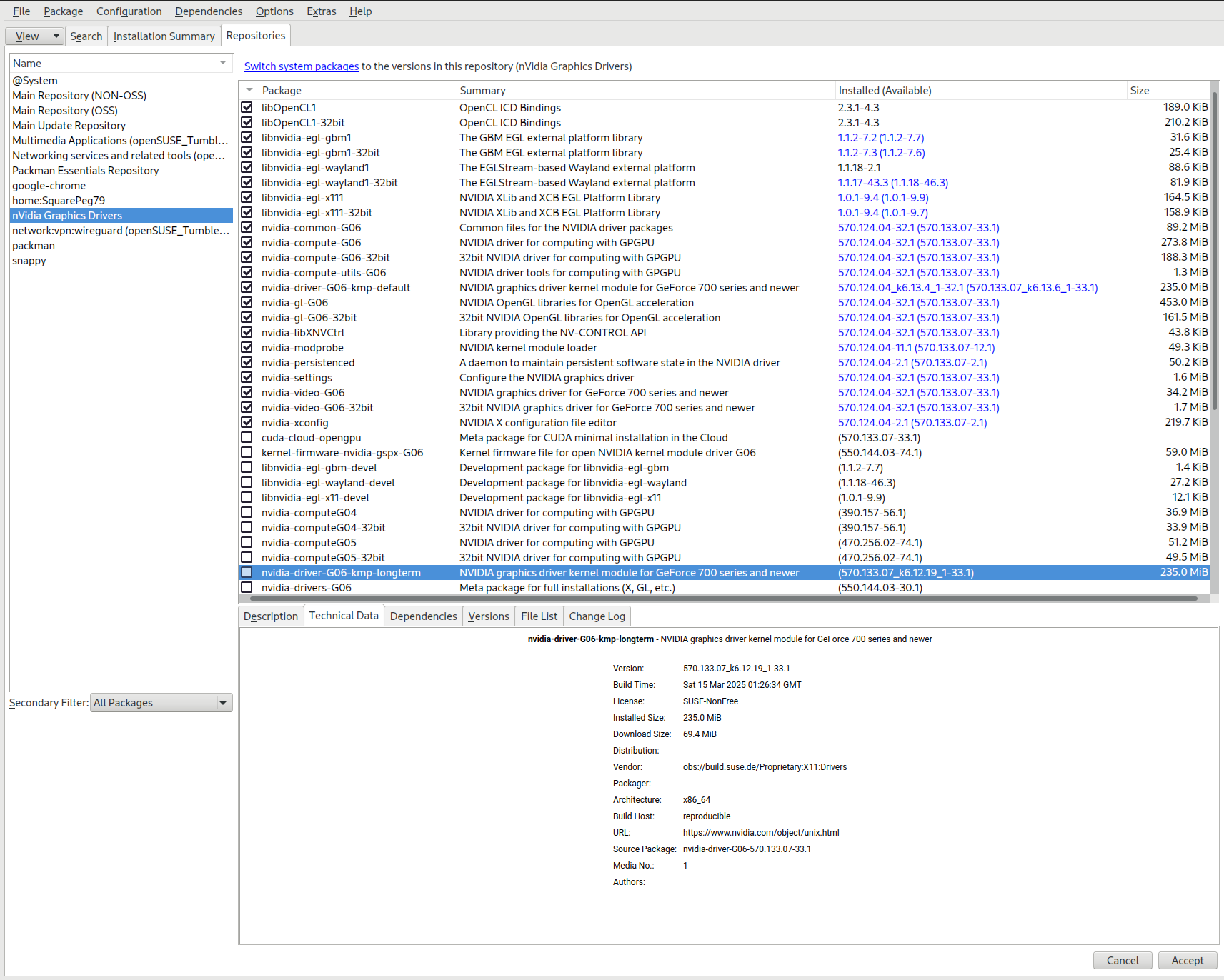 nvidia-gl-G06 missing error with the NVIDIA Tumbleweed repo - Install/Boot/Login - openSUSE Forums